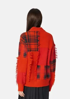 Versace Tartan Patchwork Wool Sweater