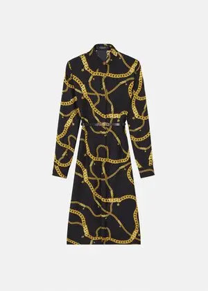 Versace Chain Silk Shirt Dress