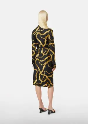 Versace Chain Silk Shirt Dress