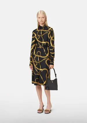 Versace Chain Silk Shirt Dress