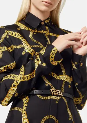 Versace Chain Silk Shirt Dress