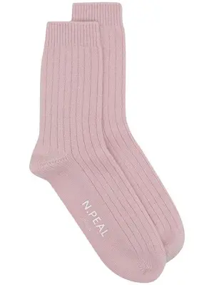 N.peal Ribbed Cashmere Ankle Socks