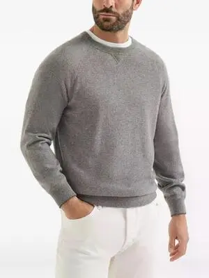 Brunello Cucinelli Crew-neck Cashmere Sweater - Grey