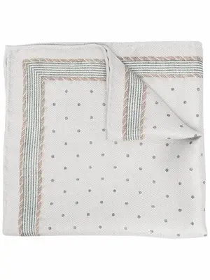 Brunello Cucinelli Spotted Silk Handkerchief - Neutrals