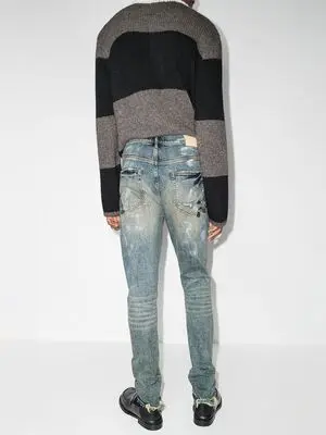 PURPLE BRAND Distressed Ripped Slim-fit Jeans