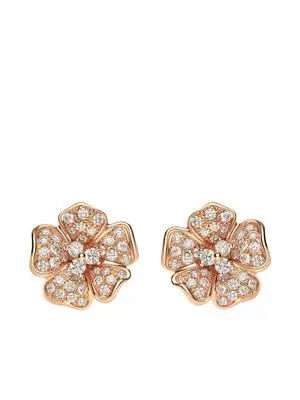 LEO PIZZO 18k Rose Gold Diamond Flora Earrings