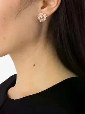 LEO PIZZO 18k Rose Gold Diamond Flora Earrings - Pink