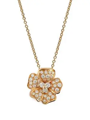 LEO PIZZO 18k Rose Gold Diamond Flora Necklace - Pink