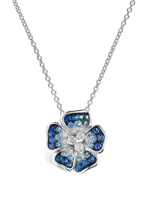 LEO PIZZO 18kt White Gold Diamond And Sapphire Flora Necklace