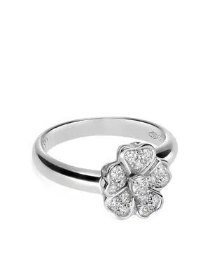 LEO PIZZO 18kt White Gold Diamond Floral Ring - Silver
