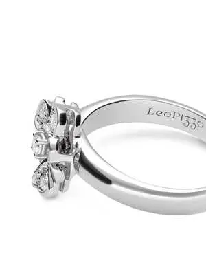 LEO PIZZO 18kt White Gold Diamond Floral Ring
