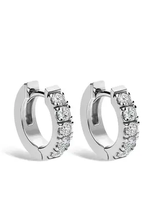LEO PIZZO 18kt White Gold Diamond Hoop Earrings - Silver