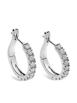 LEO PIZZO 18kt White Gold Diamond Hoop Earrings - Silver
