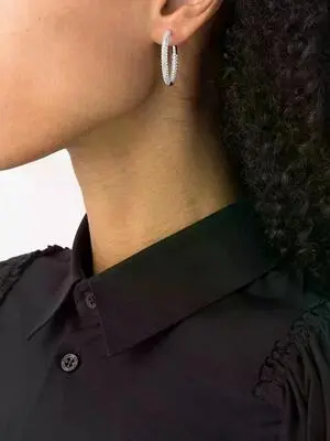 LEO PIZZO 18k White Gold Diamond Hoop Earrings