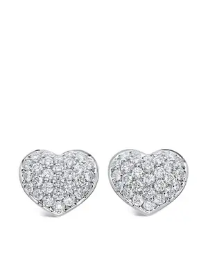 LEO PIZZO 18kt White Gold Amore Diamond Stud Earrings - Silver