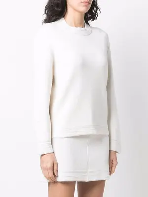 BARRIE Stitch-detail Jumper - White