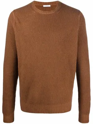 Malo Round Neck Jumper - Brown