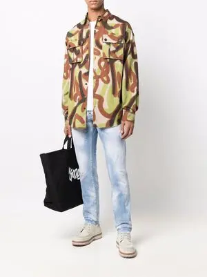 Dsquared2 Abstract-print Flap-pocket Shirt