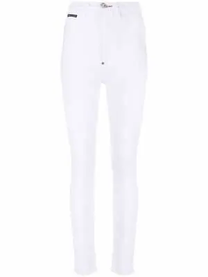 Philipp Plein Super High-waist Skinny Jeans - White