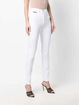 Philipp Plein Super High-waist Skinny Jeans - White