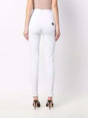 Philipp Plein Super High-waist Skinny Jeans - White