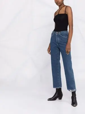 3x1 Distressed Straight-leg Jeans