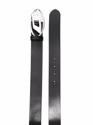 DIESEL® 1dr Logo-buckle Leather Belt - Black