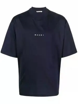 Marni Logo-print Cotton T-shirt - Blue