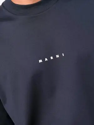 Marni Logo-print Cotton T-shirt - Blue