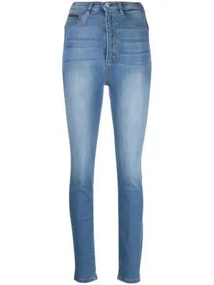 Philipp Plein Super High-waist Skinny Jeans - Blue