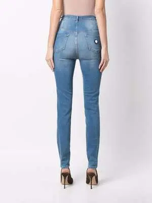 Philipp Plein Super High-waist Skinny Jeans - Blue