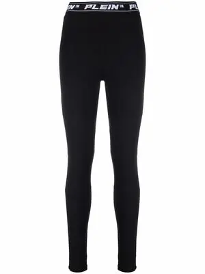 Philipp Plein Logo-waistband Leggings