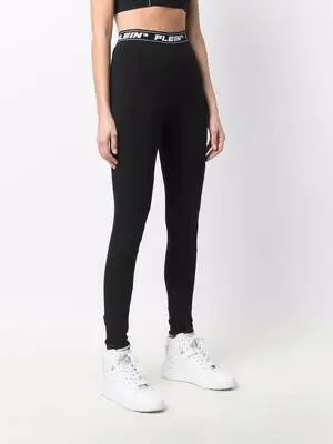 Philipp Plein Logo-waistband Leggings
