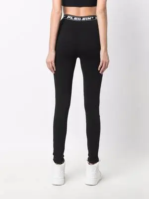 Philipp Plein Logo-waistband Leggings