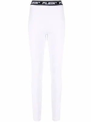Philipp Plein Logo-waistband Leggings - White