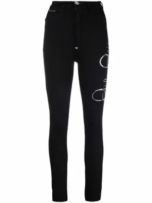 Philipp Plein Logo-print Jeggings - Black