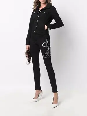Philipp Plein Logo-print Jeggings - Black