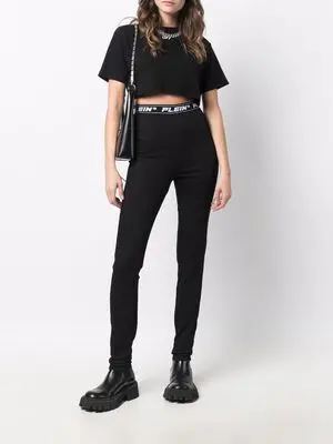 Philipp Plein Logo-waistband Leggings
