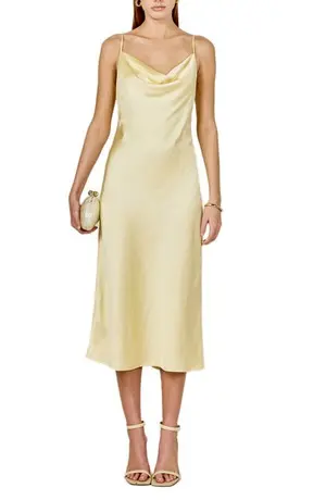 Endless Rose Satin Midi Dress - Lemon