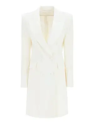 Max Mara MAX MARA SMOKING DRESS IN WOOL GRANITE - White