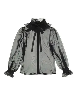 Saint Laurent SAINT LAURENT SILK MOUSSELINE SHIRT 40 Black Silk - Black