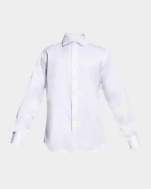 CANALI Solid Twill Dress Shirt