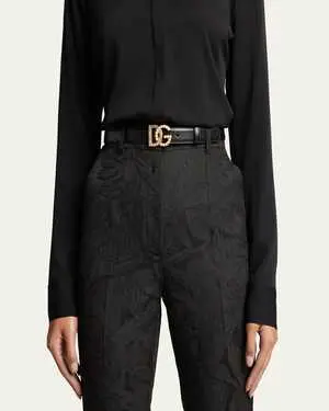 Dolce & Gabbana Dg Swarovski Crystal And Pearl Belt - Black / Gold