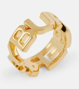 Burberry Plated Brass Logo Ring