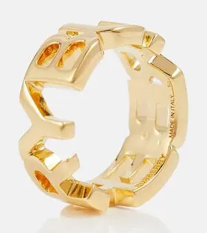 Burberry Plated Brass Logo Ring