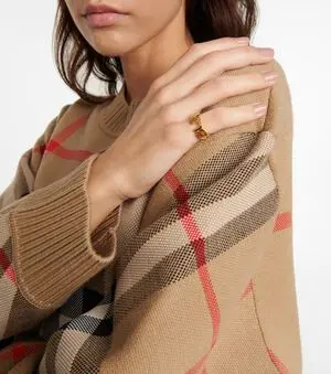 Burberry Plated Brass Logo Ring