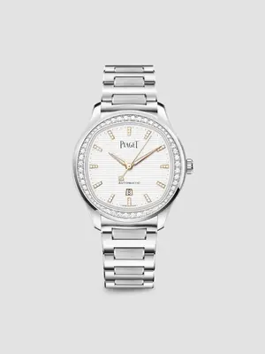 PIAGET Polo Diamond & Stainless Steel Bracelet Watch - White