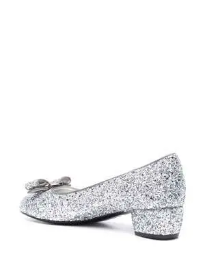 FERRAGAMO Glitter-detail Pumps - Silver
