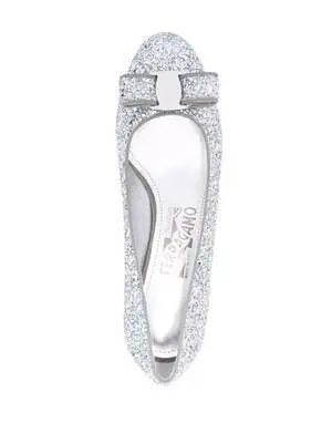 FERRAGAMO Glitter-detail Pumps - Silver