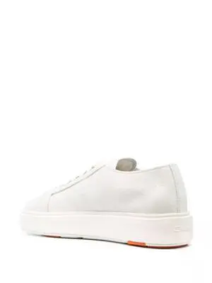 Santoni Lace-up Leather Sneakers - White